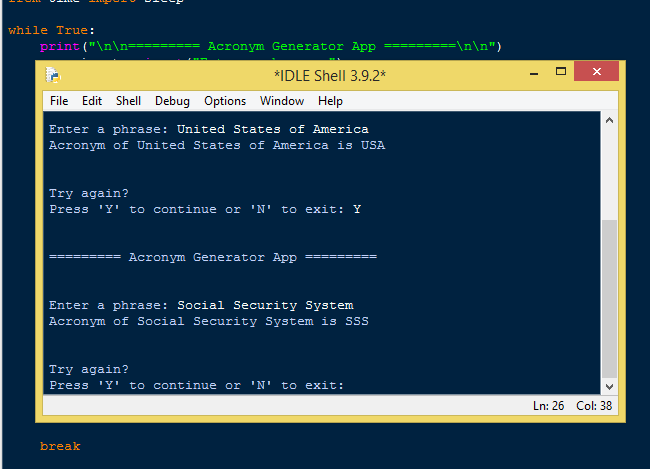 Acronyms Generator App In Python With Source Code Sourcecodester